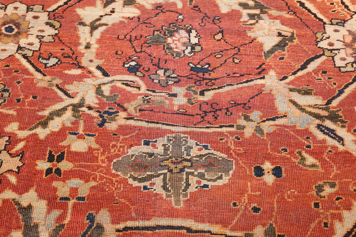 Oversized Antique Rust Persian Sultanabad Area Rug 42746 Nazmiyal Rugs