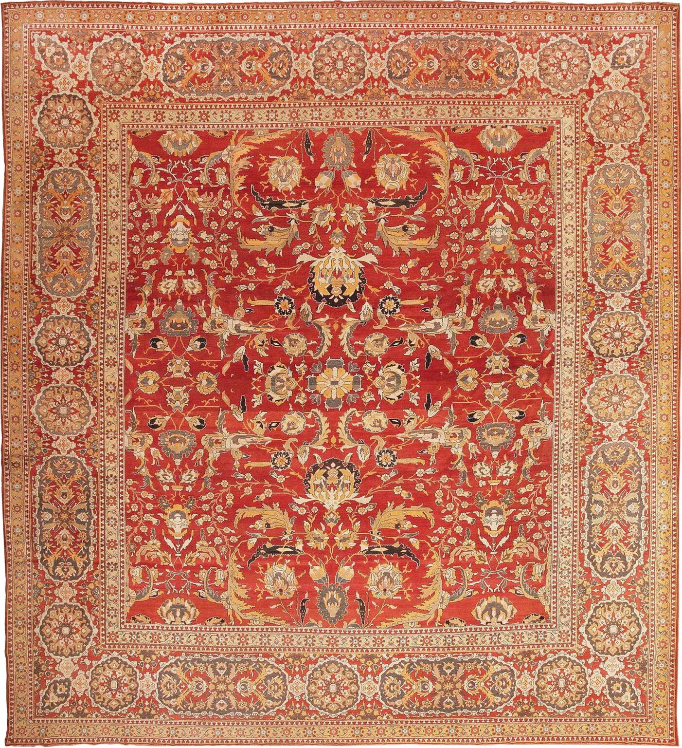 Large Antique Indian Agra Rug 72239 by Nazmiyal Antique Rugs