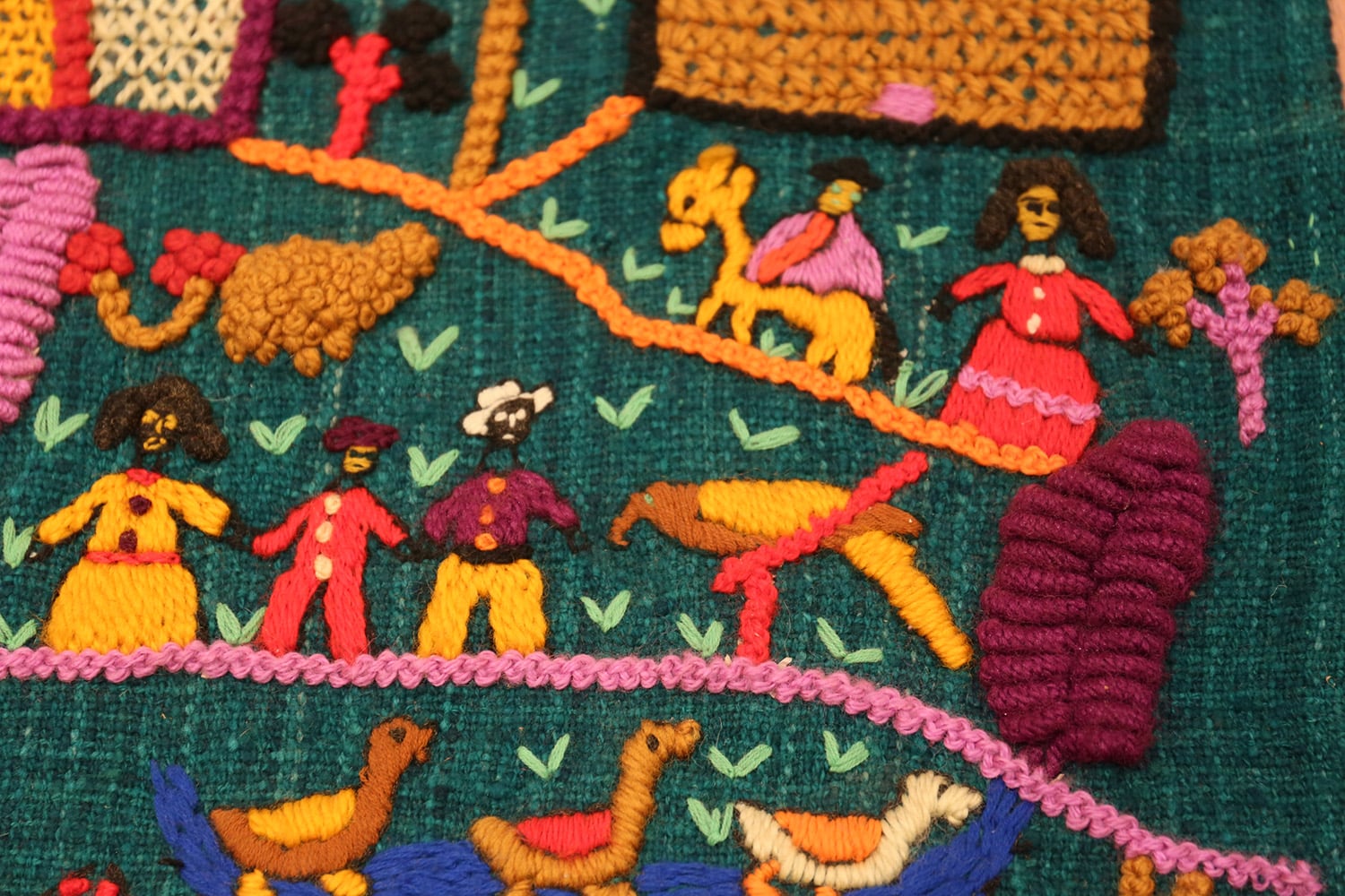 Vintage Colombian Arpillera Embroidery 46453 Nazmiyal Antique Rugs