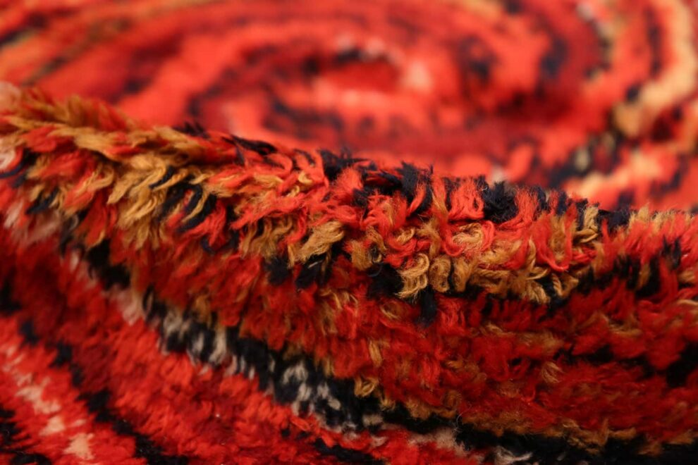 Red Vintage Swedish Shag Rya Rug 46606 Nazmiyal Antique Rugs