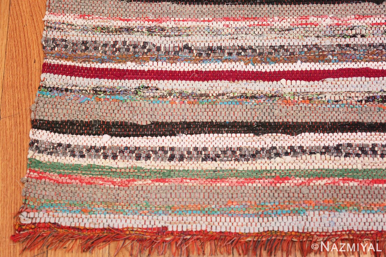 Small Long And Narrow Vintage Swedish Rag Rug 46658 Nazmiyal Rugs
