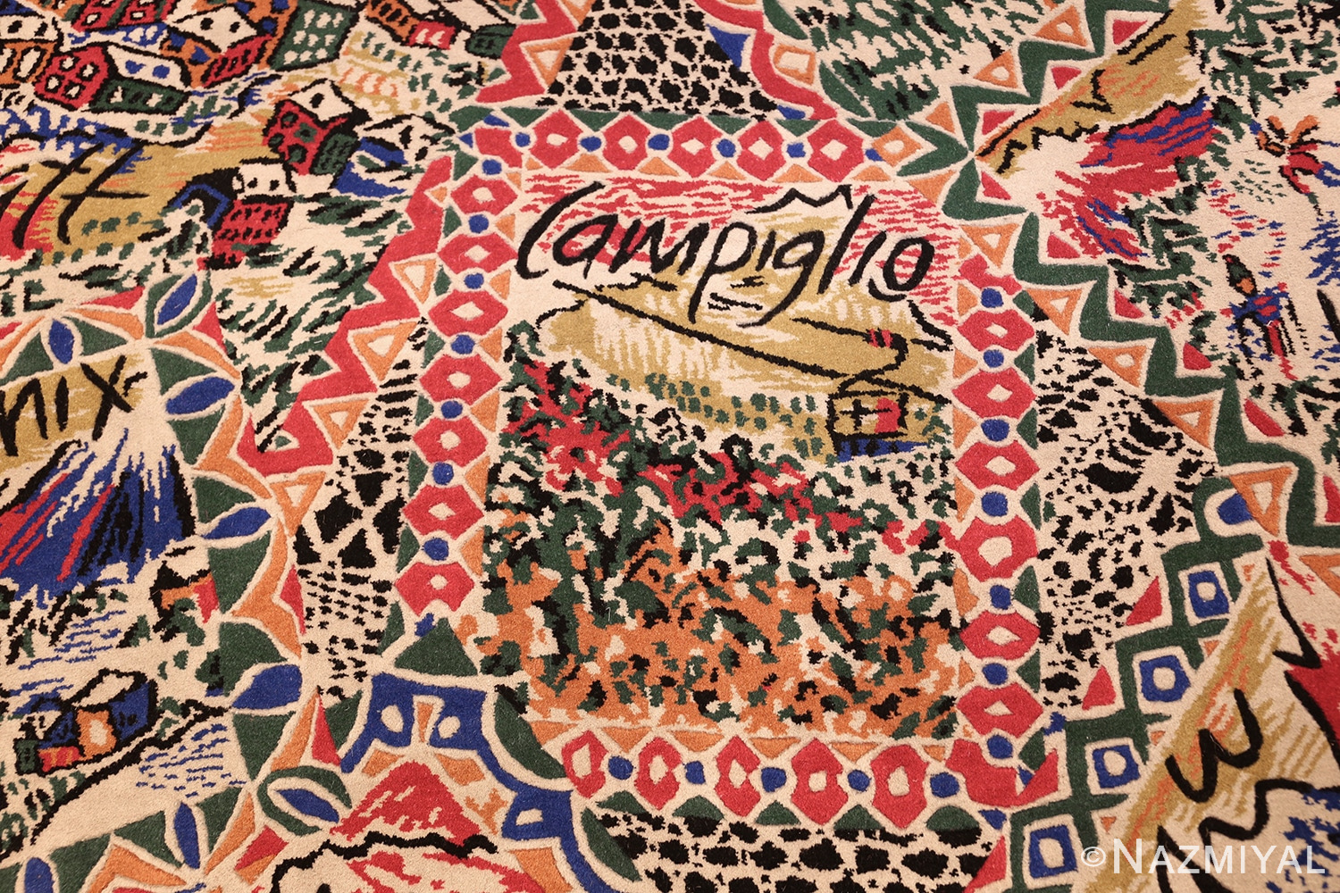 Vintage Italian Missoni Ski Area Resorts Art Rug 46933 Nazmiyal Antique ...