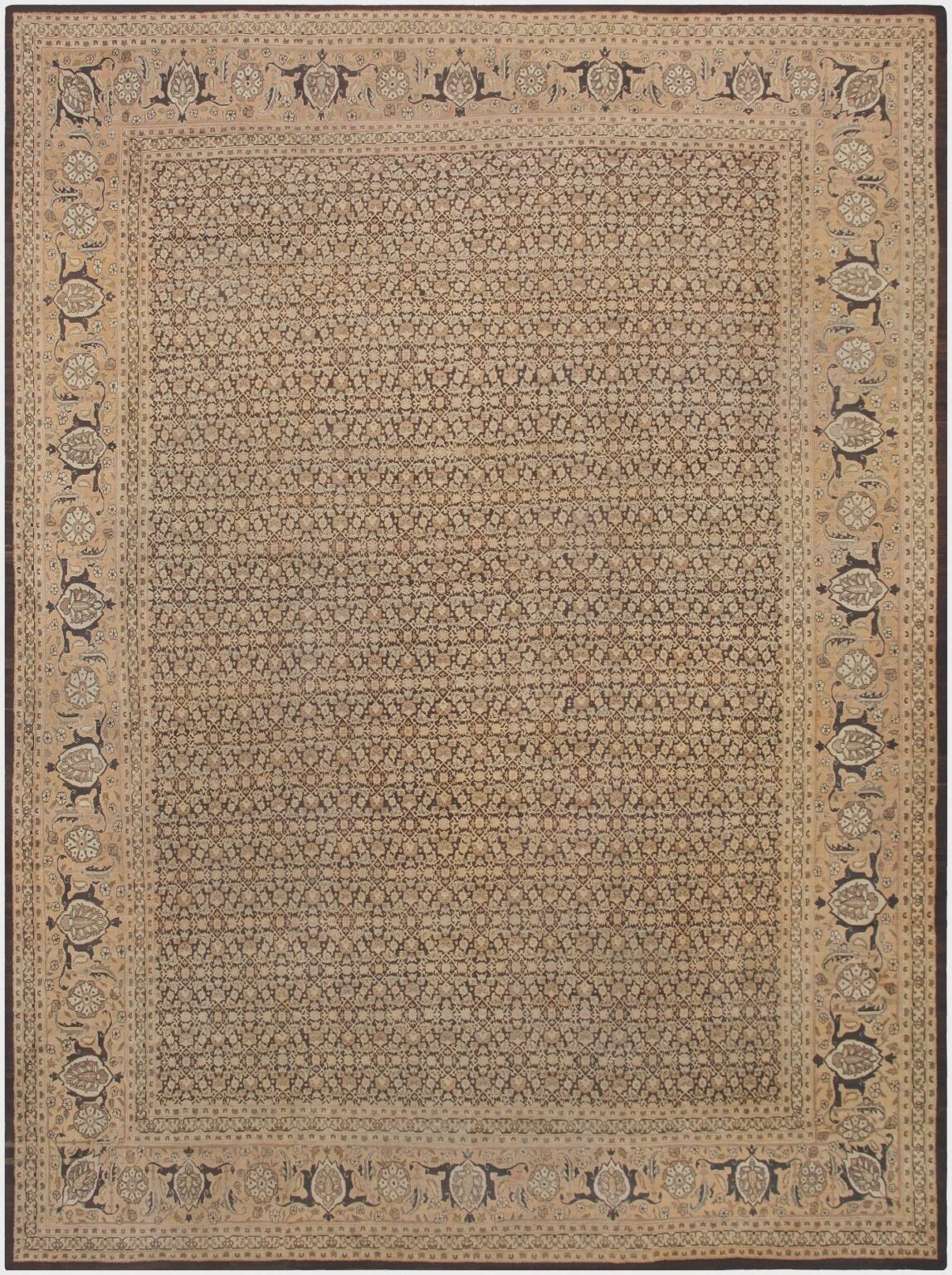 Antique Persian Tabriz Hunting Scene Rug by Nazmiyal Rugs