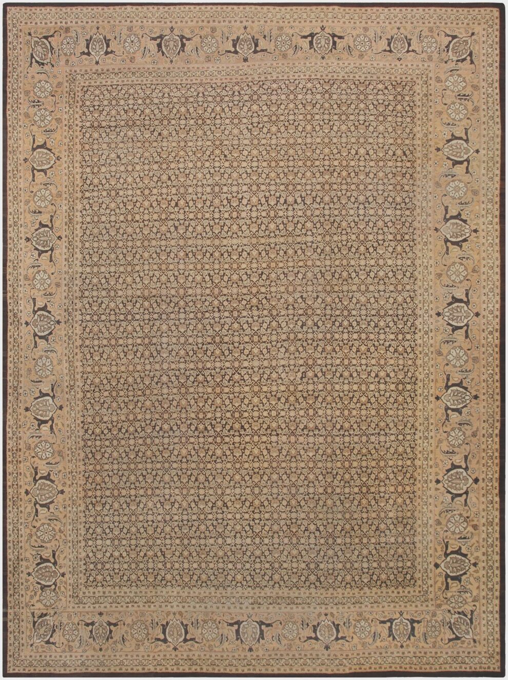 Antique Persian Tabriz Hunting Scene Rug by Nazmiyal Rugs