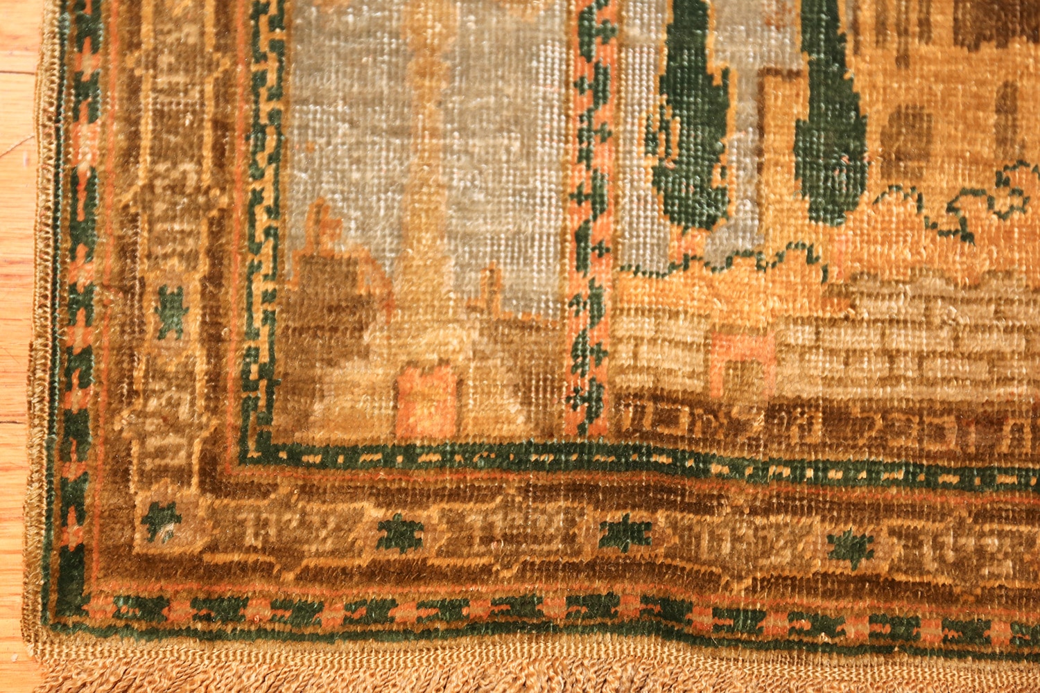 Antique Silk Israeli Bezalel Rug 46984 Nazmiyal Antique Rugs