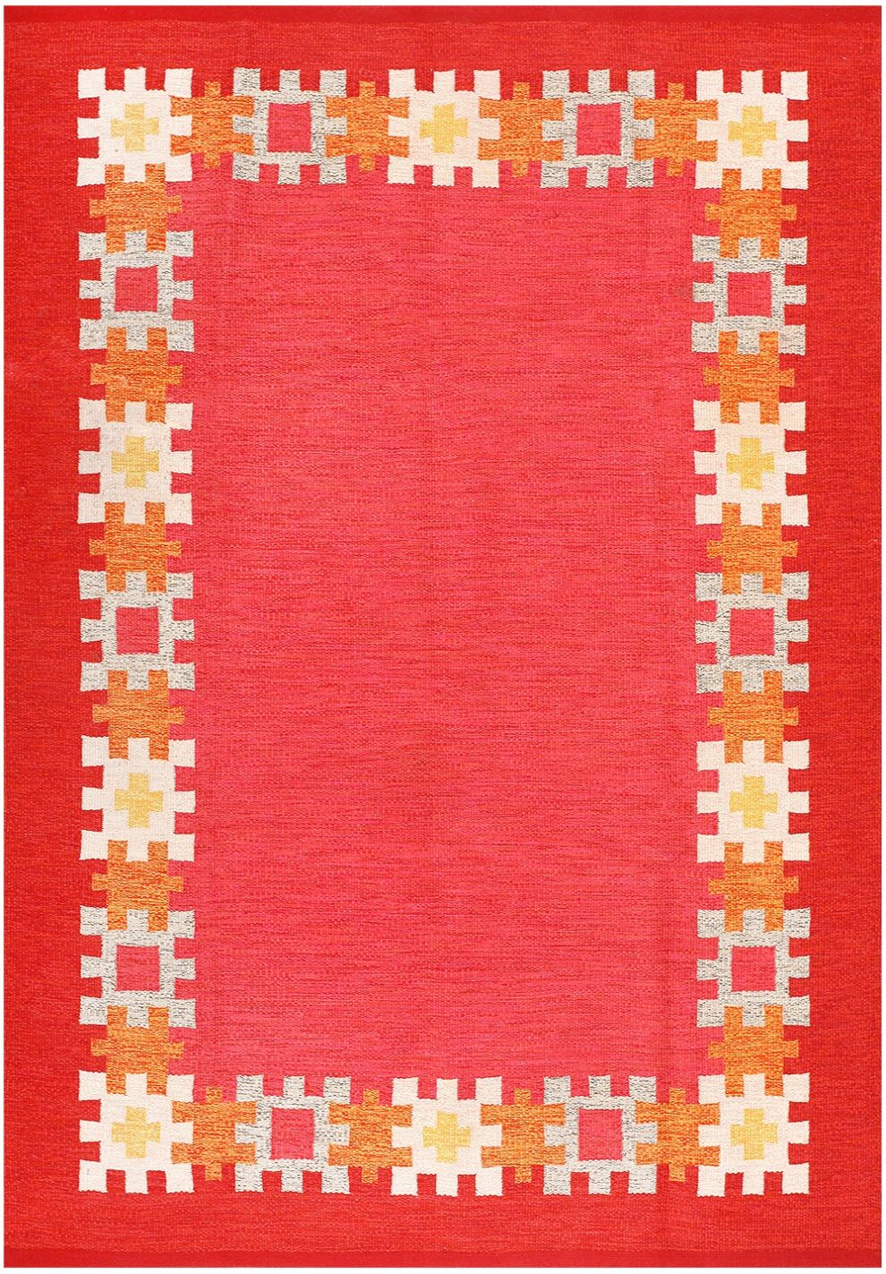Amazing Modern Geometric Swedish Design Kilim Rug 72494