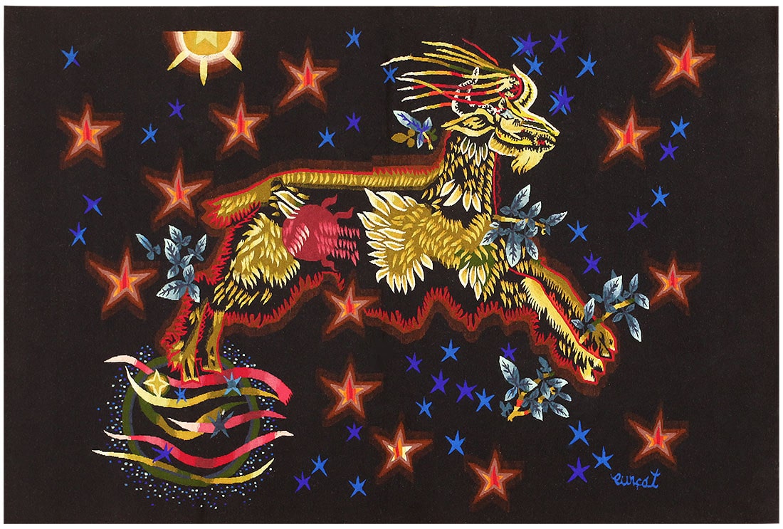 Signed Vintage Jean Lurcat Tapestry 48486 by Nazmiyal