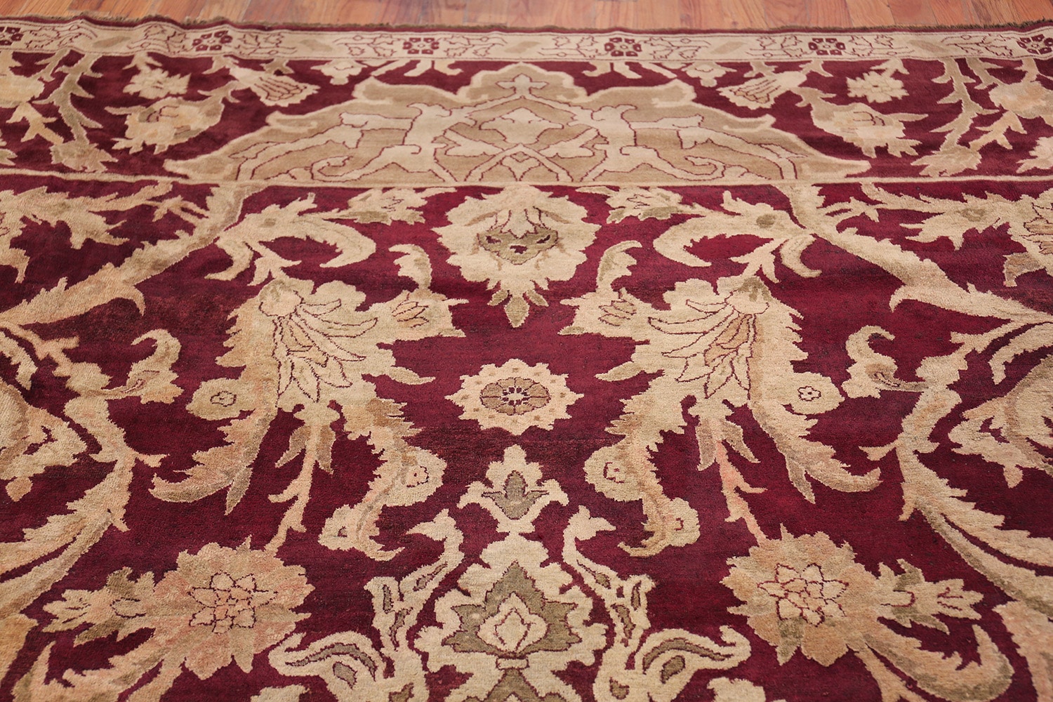 Large Antique Indian Agra Rug 44603 by Nazmiyal Collection