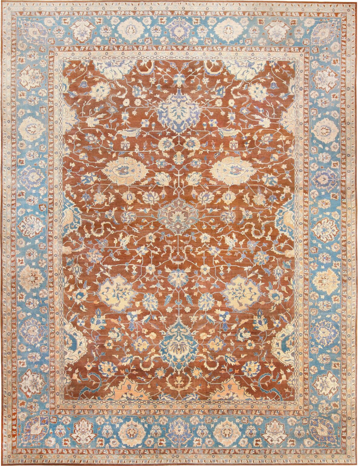 Oversized Antique Indian Agra Rug 72240 by Nazmiyal Rugs