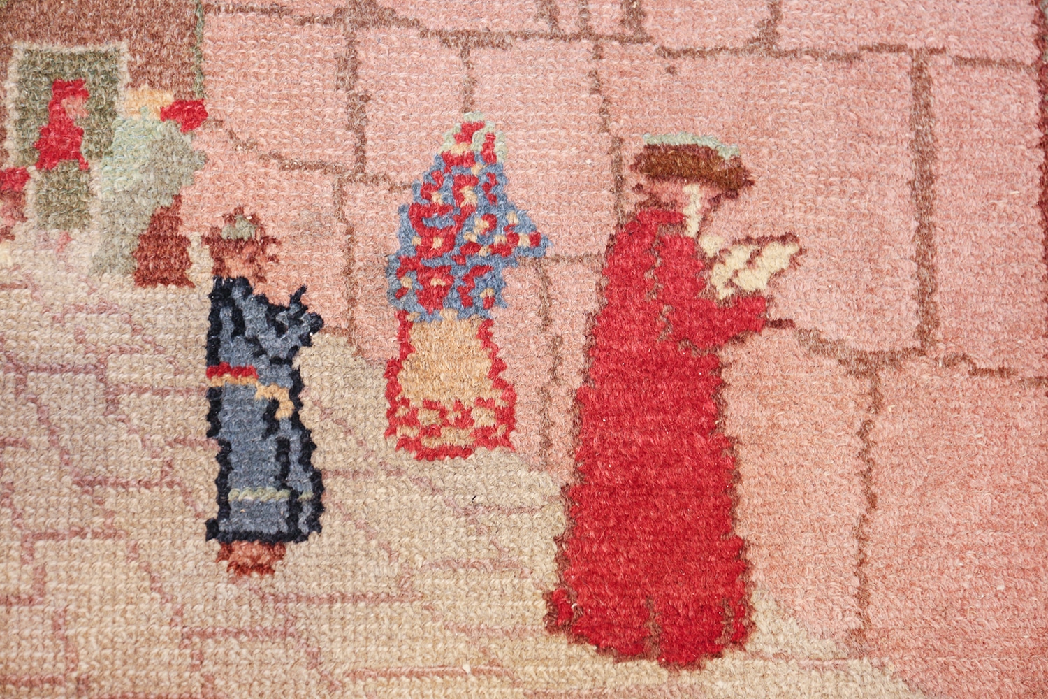 Small Pictorial Antique Israeli Marbediah Rug 49589 Nazmiyal Rugs