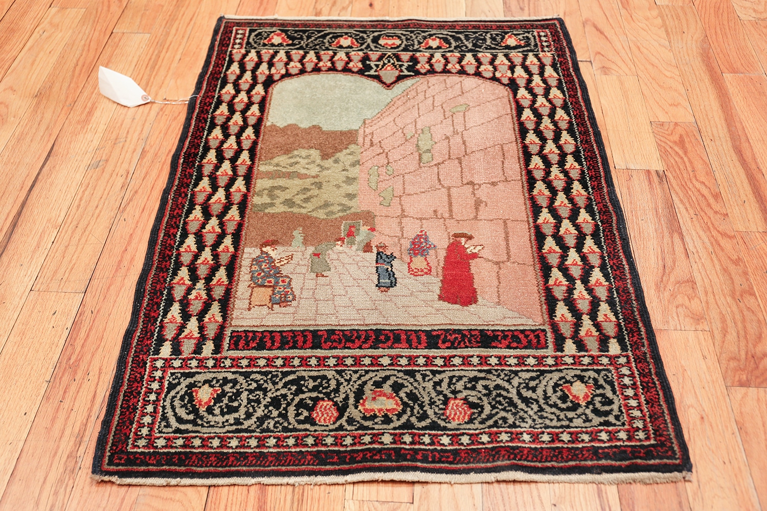 Small Pictorial Antique Israeli Marbediah Rug 49589 Nazmiyal Rugs
