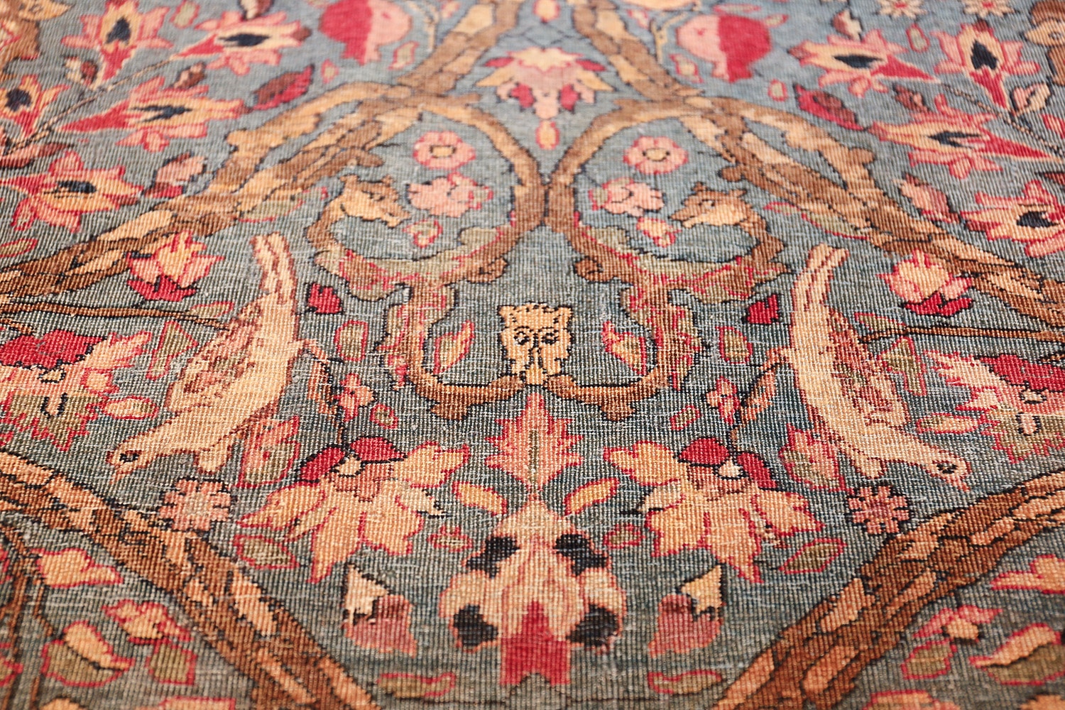 Antique Tree of Life Design Persian Tehran Rug 49197 by Nazmiyal