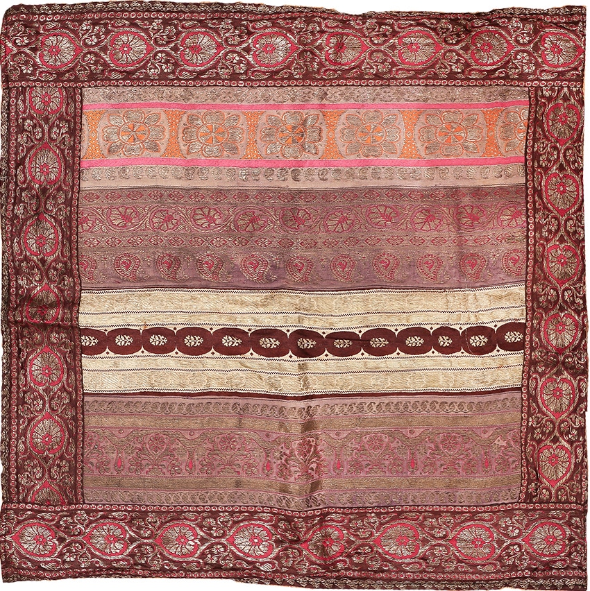 Antique Silk Persian Kerman Textile 49782 Nazmiyal Persian Rugs