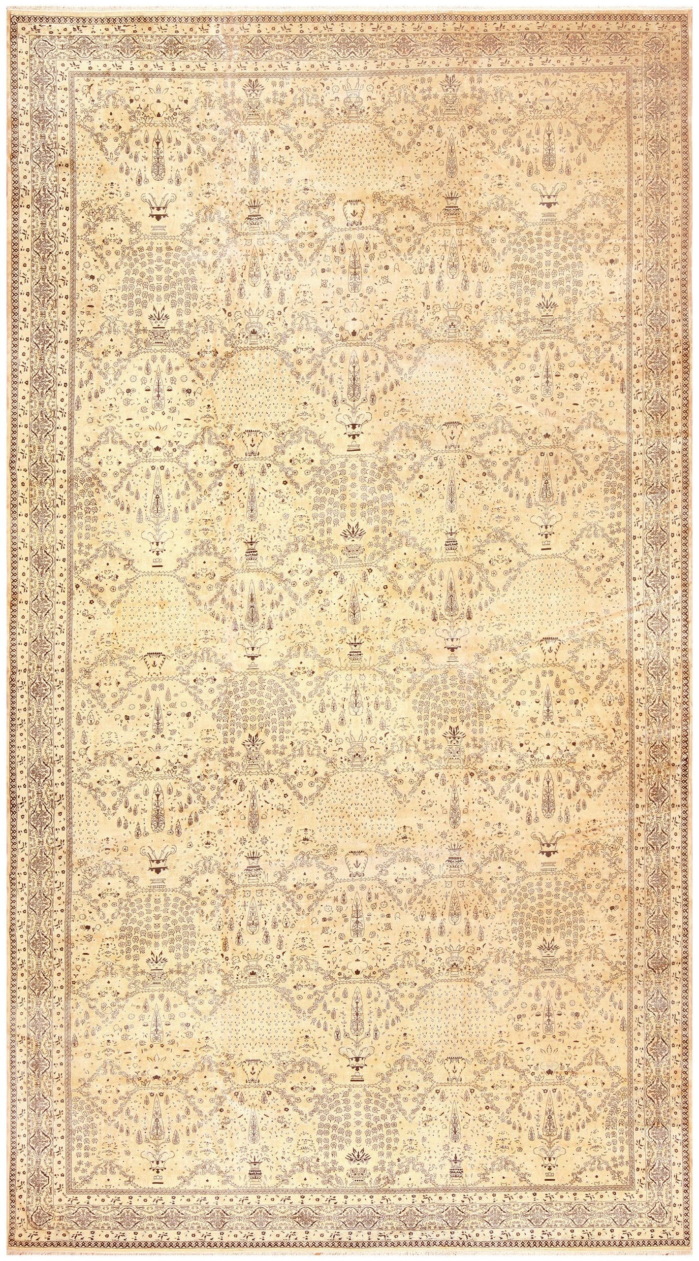 Oversized Antique Indian Agra Rug 72240 by Nazmiyal Rugs