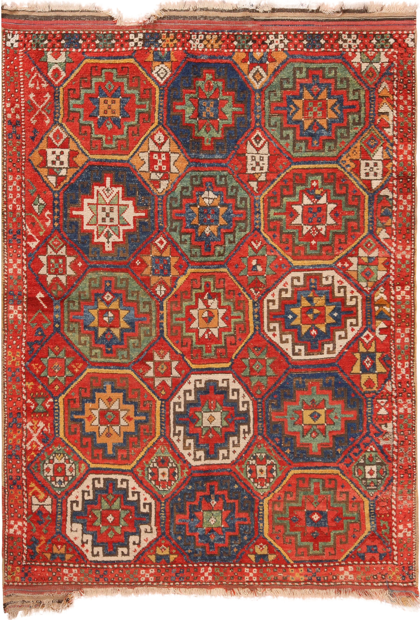 Geometric Tribal Antique Turkish Konya Rug 71221 Nazmiyal Antique Rugs