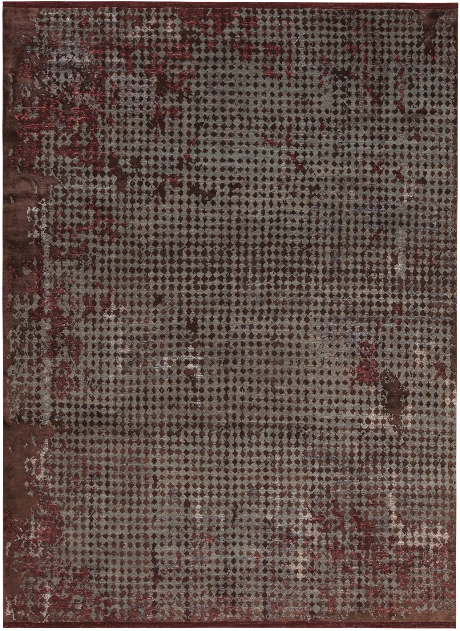 Gorgeous Modern Handmade Wool Abstract Area Rug 11653