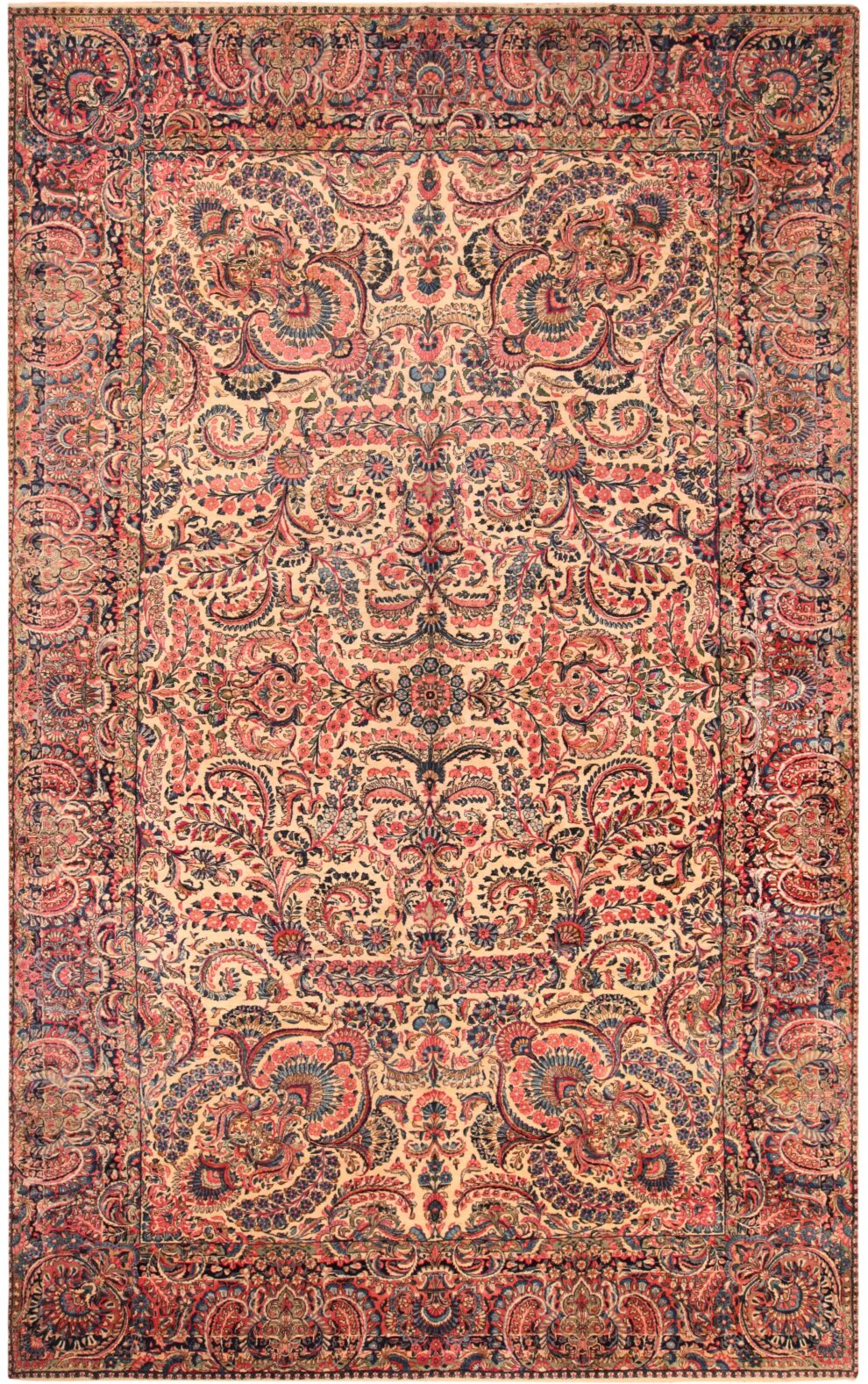 Persian Kerman Floral Millefleur Rug 71778 Nazmiyal Antique Rugs