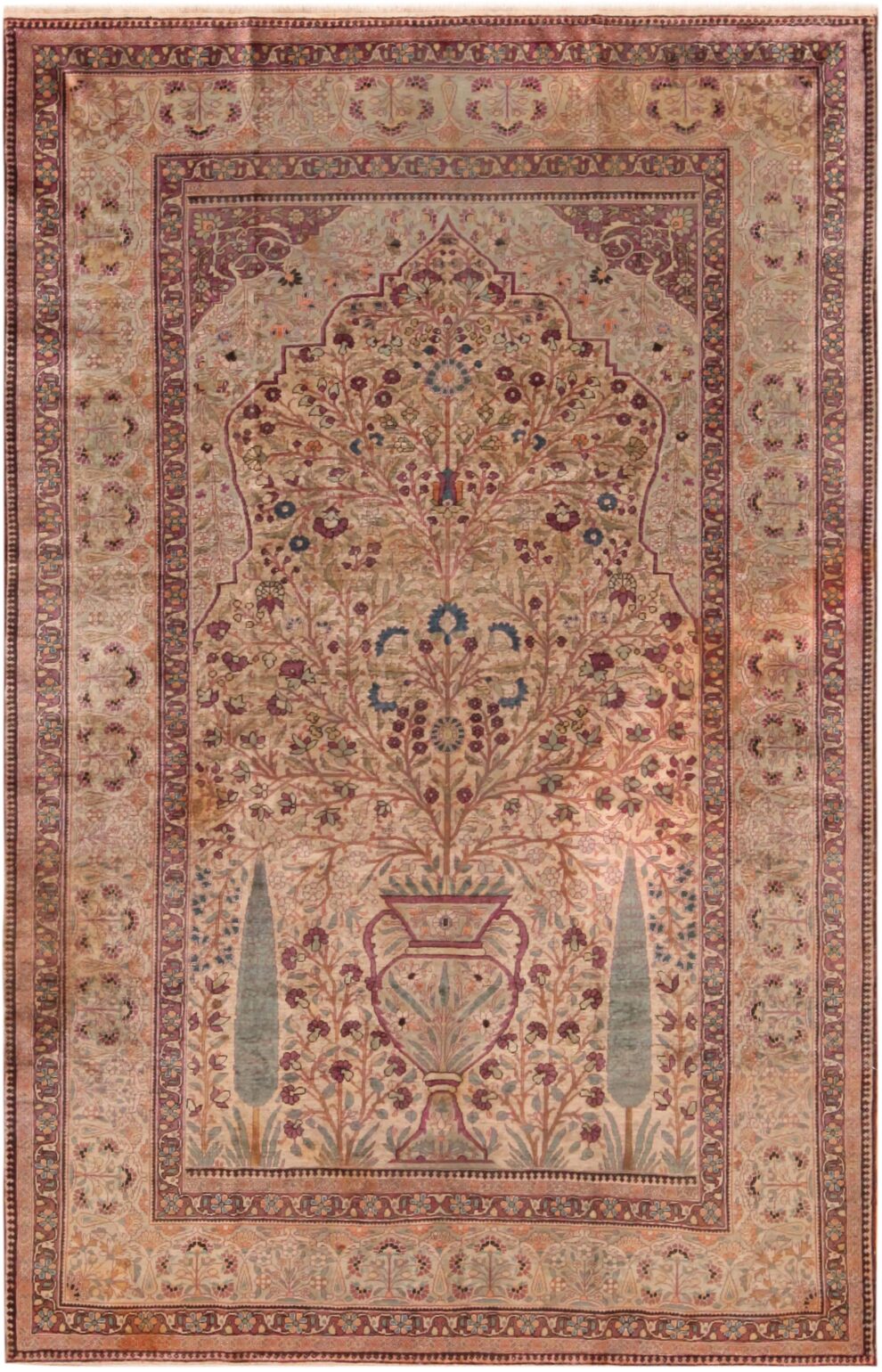 Silk Persian Mohtasham Prayer Rug 71618 Nazmiyal Antique Rugs