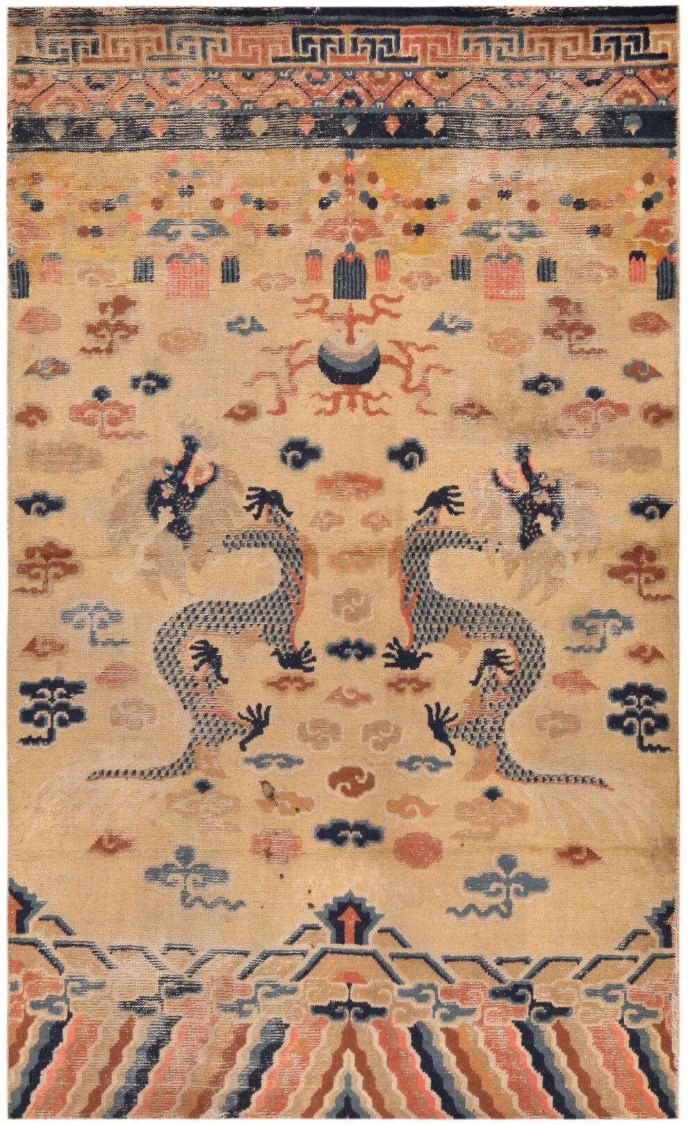 Antique Chinese Dragon Pillar Rug 71794 Nazmiyal Antique Rugs
