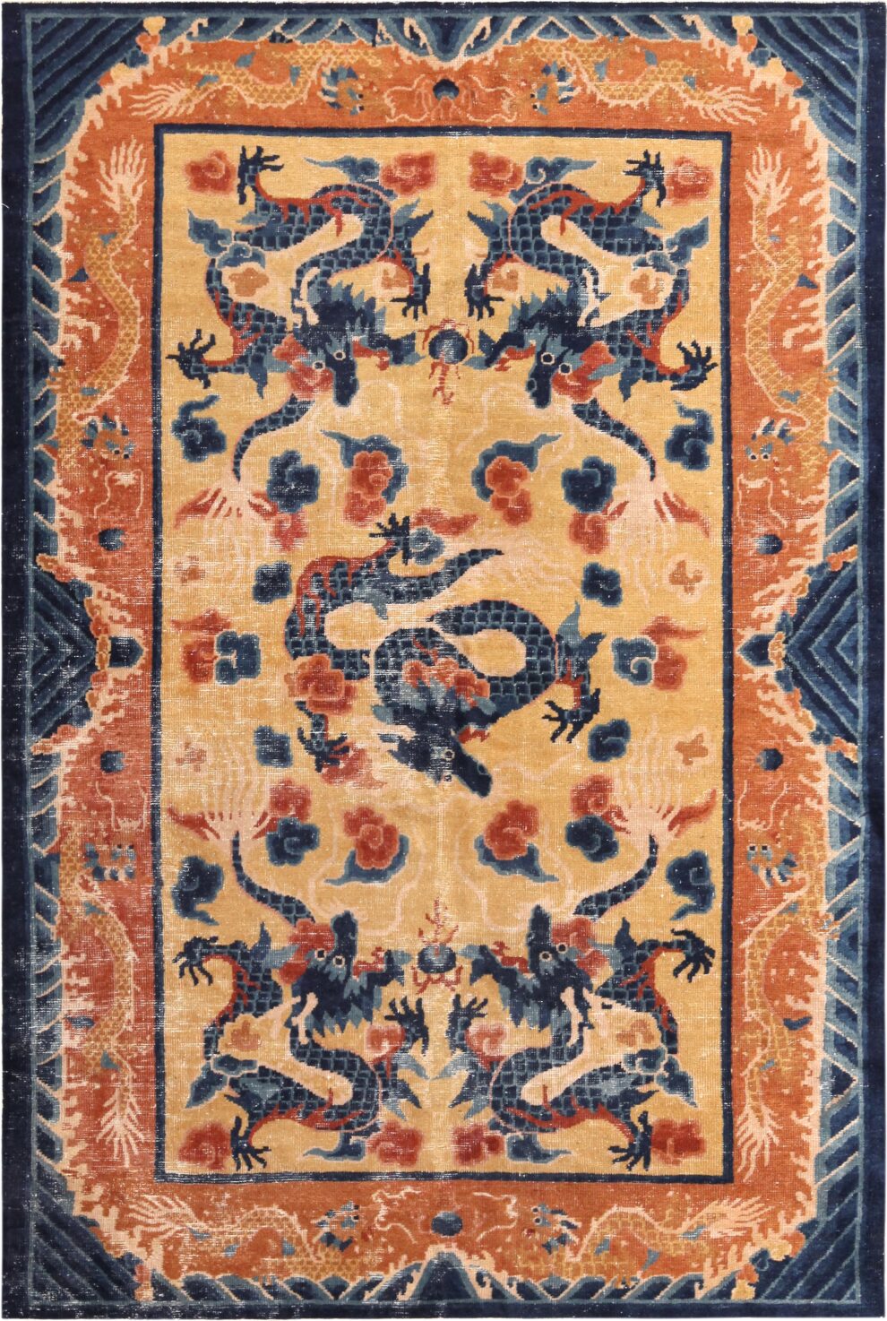 Antique Chinese 5 Claw Dragon Rug 72102 Nazmiyal Antique Rugs