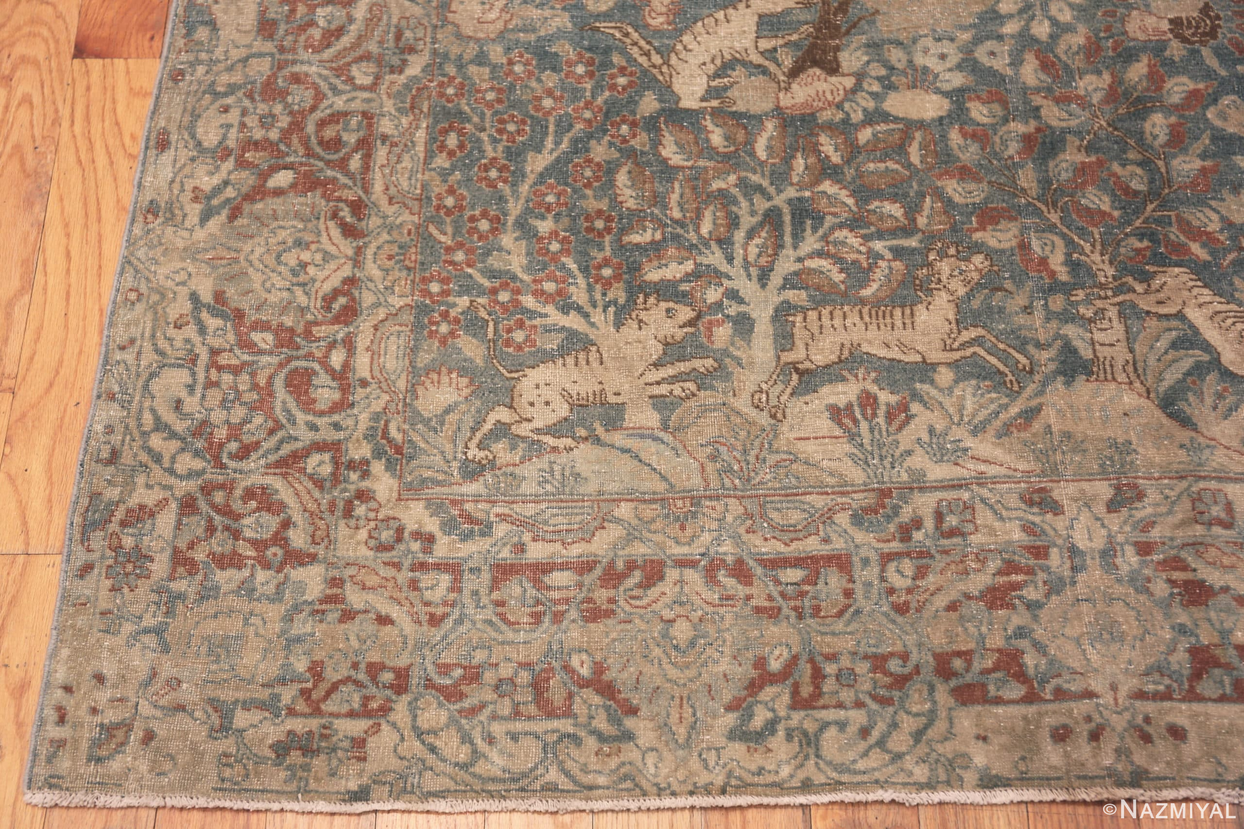 Antique Persian Tabriz Animal Rug 72146 Nazmiyal Antique Rugs