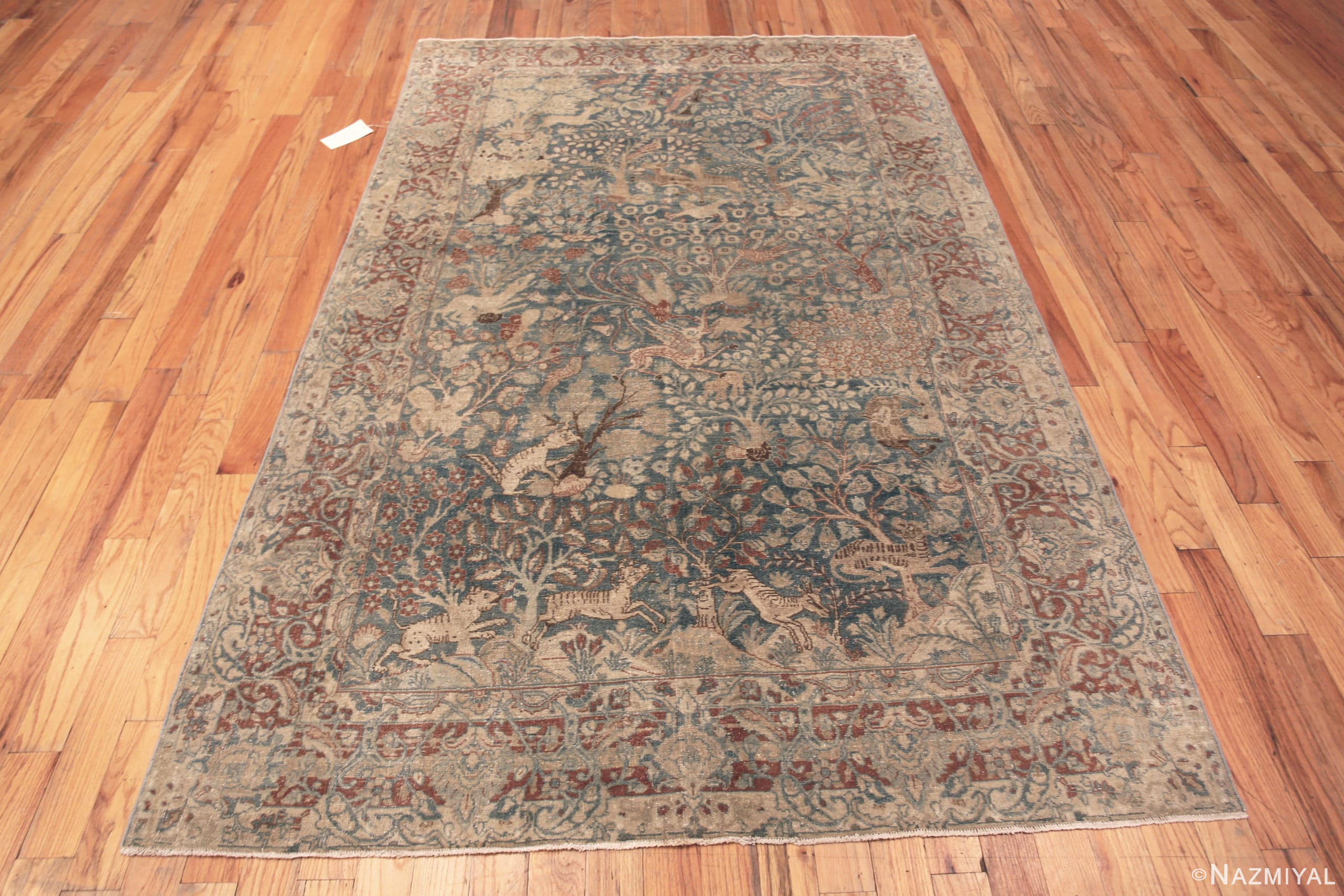 Antique Persian Tabriz Animal Rug 72146 Nazmiyal Antique Rugs