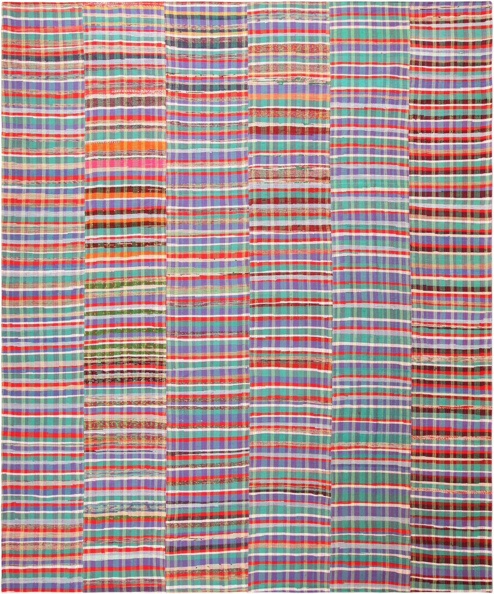 Stripped Modern Turkish Rag Rug 72215 by Nazmiyal Rugs