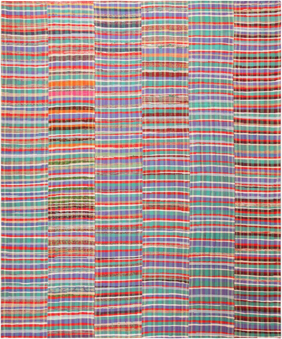 Stripped Modern Turkish Rag Rug 72215 by Nazmiyal Rugs