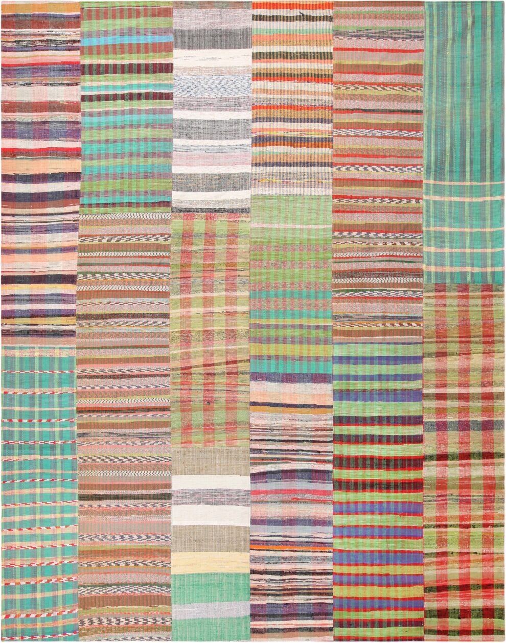 Colorful Modern Turkish Rag Rug 72207 by Nazmiyal Rugs