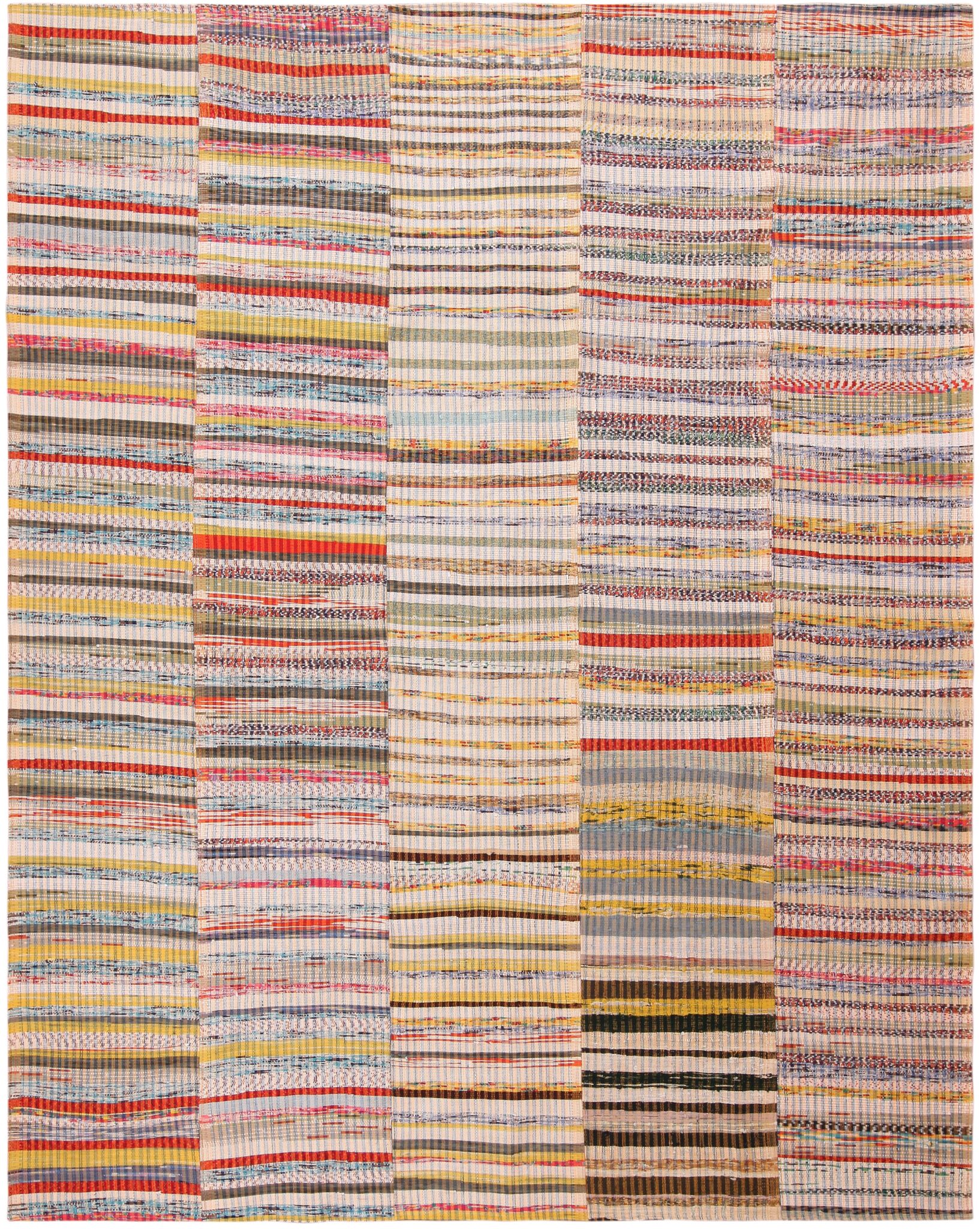 Stripped Modern Turkish Rag Rug 72215 by Nazmiyal Rugs