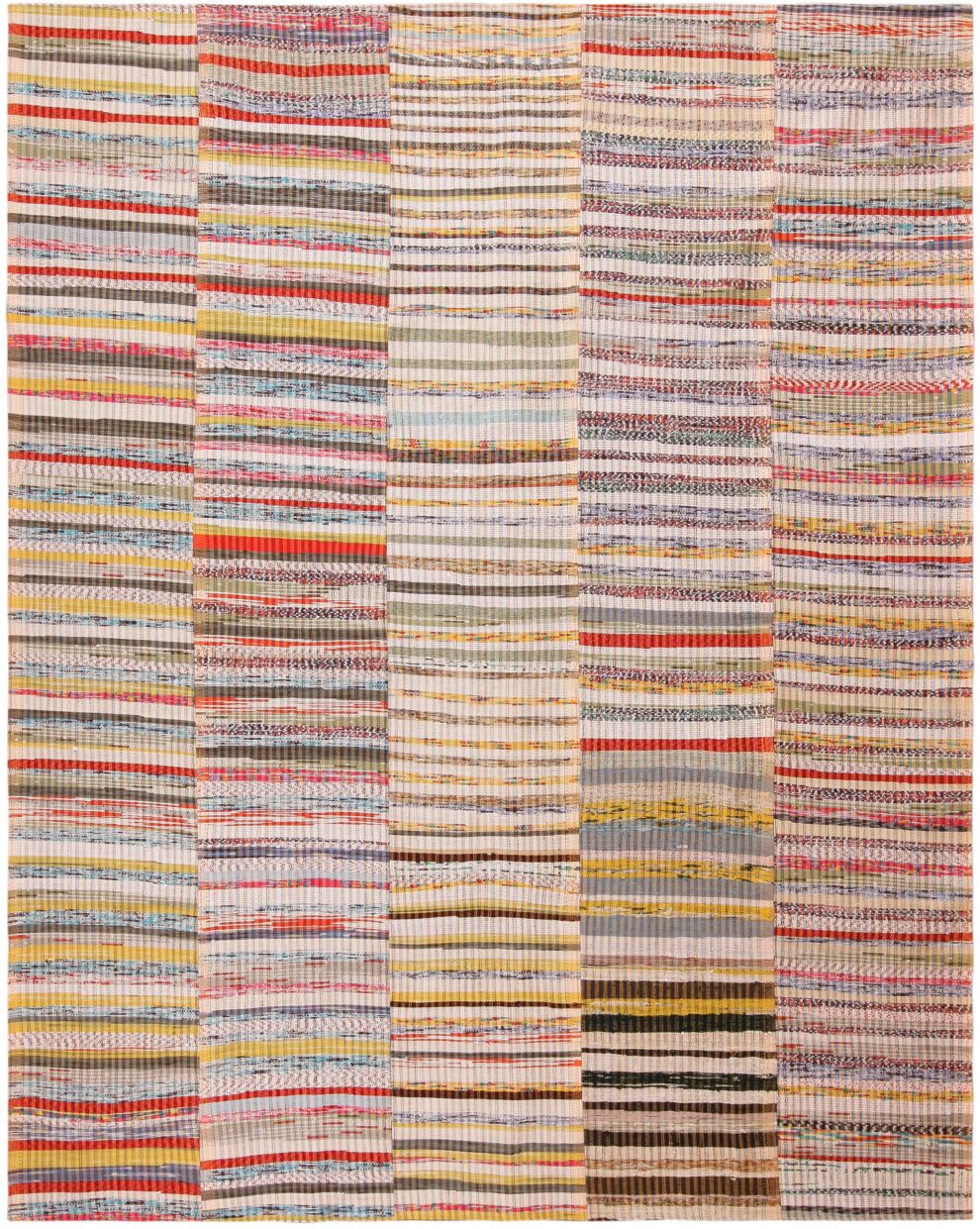 Stripped Modern Turkish Rag Rug 72215 by Nazmiyal Rugs