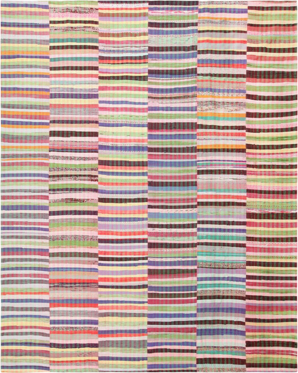 Stripped Modern Turkish Rag Rug 72215 by Nazmiyal Rugs