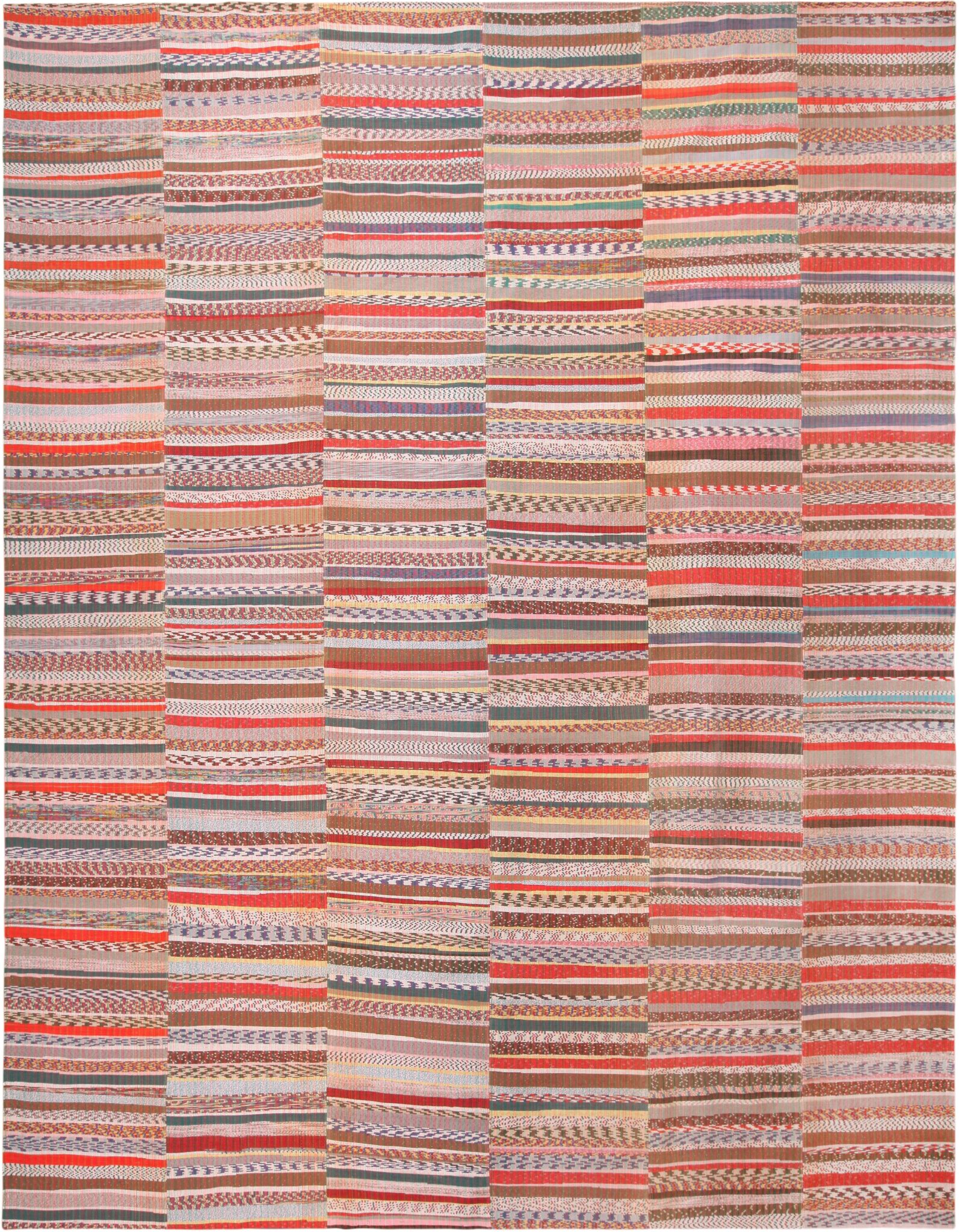 Stripped Modern Turkish Rag Rug 72215 by Nazmiyal Rugs