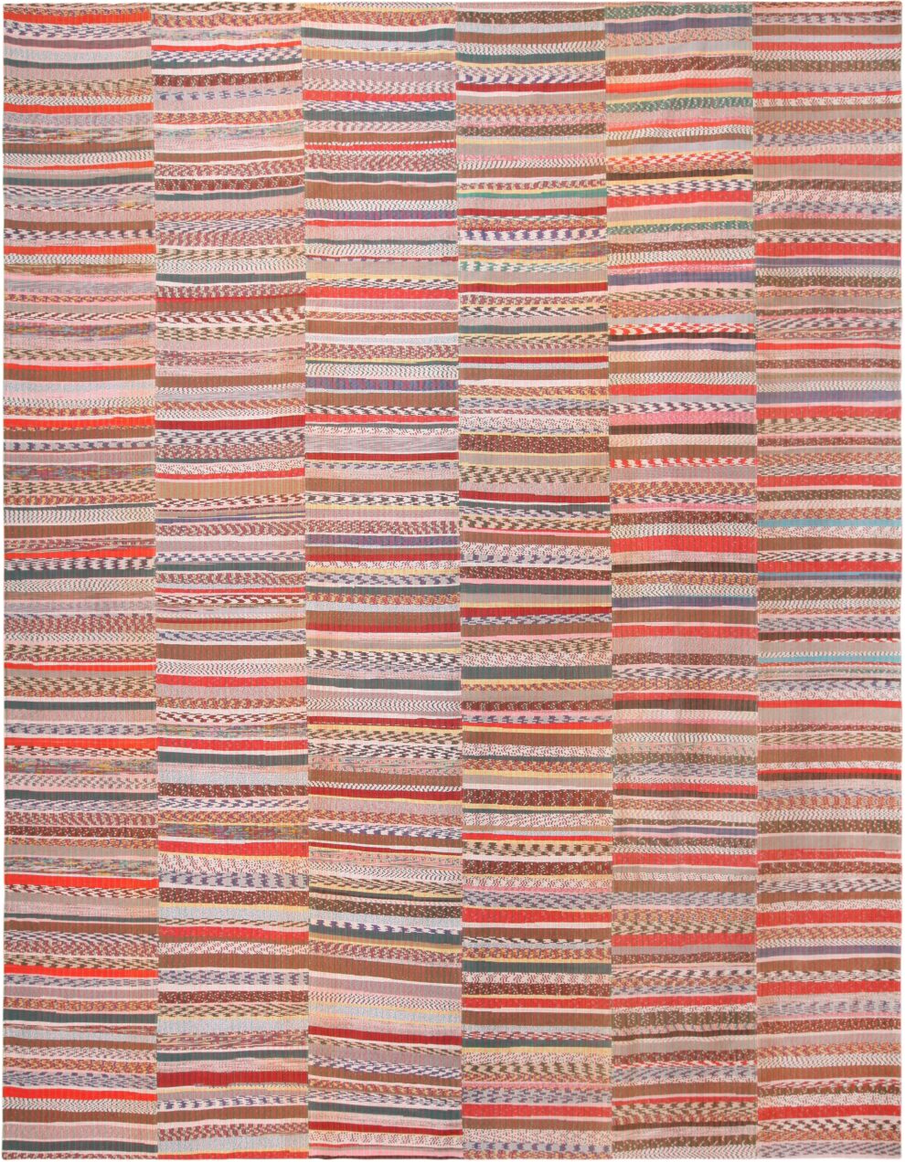 Stripped Modern Turkish Rag Rug 72215 by Nazmiyal Rugs