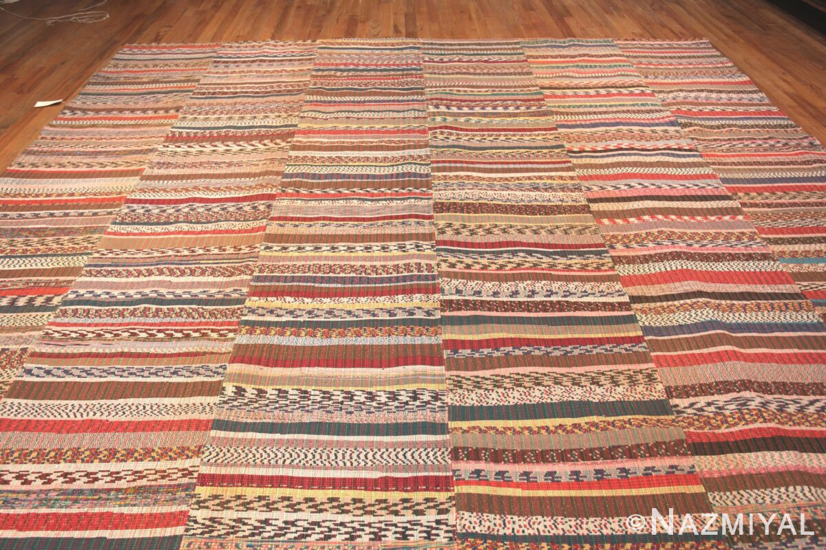 Stripped Modern Turkish Rag Rug 72215 by Nazmiyal Rugs