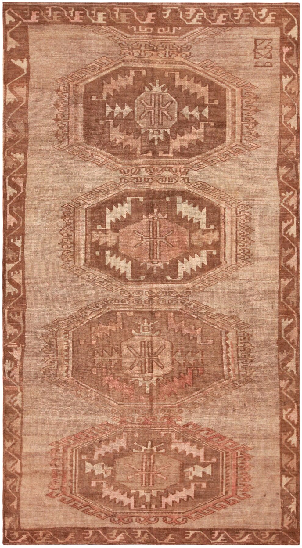 Caucasian Design Vintage Turkish Kars Rug 72282 by Nazmiyal