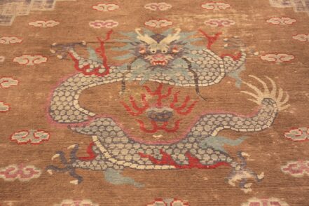 Antique Dragon Design Mongolian Rug 72319 by Nazmiyal
