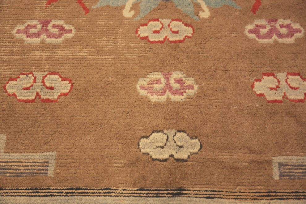 Antique Dragon Design Mongolian Rug 72319 by Nazmiyal