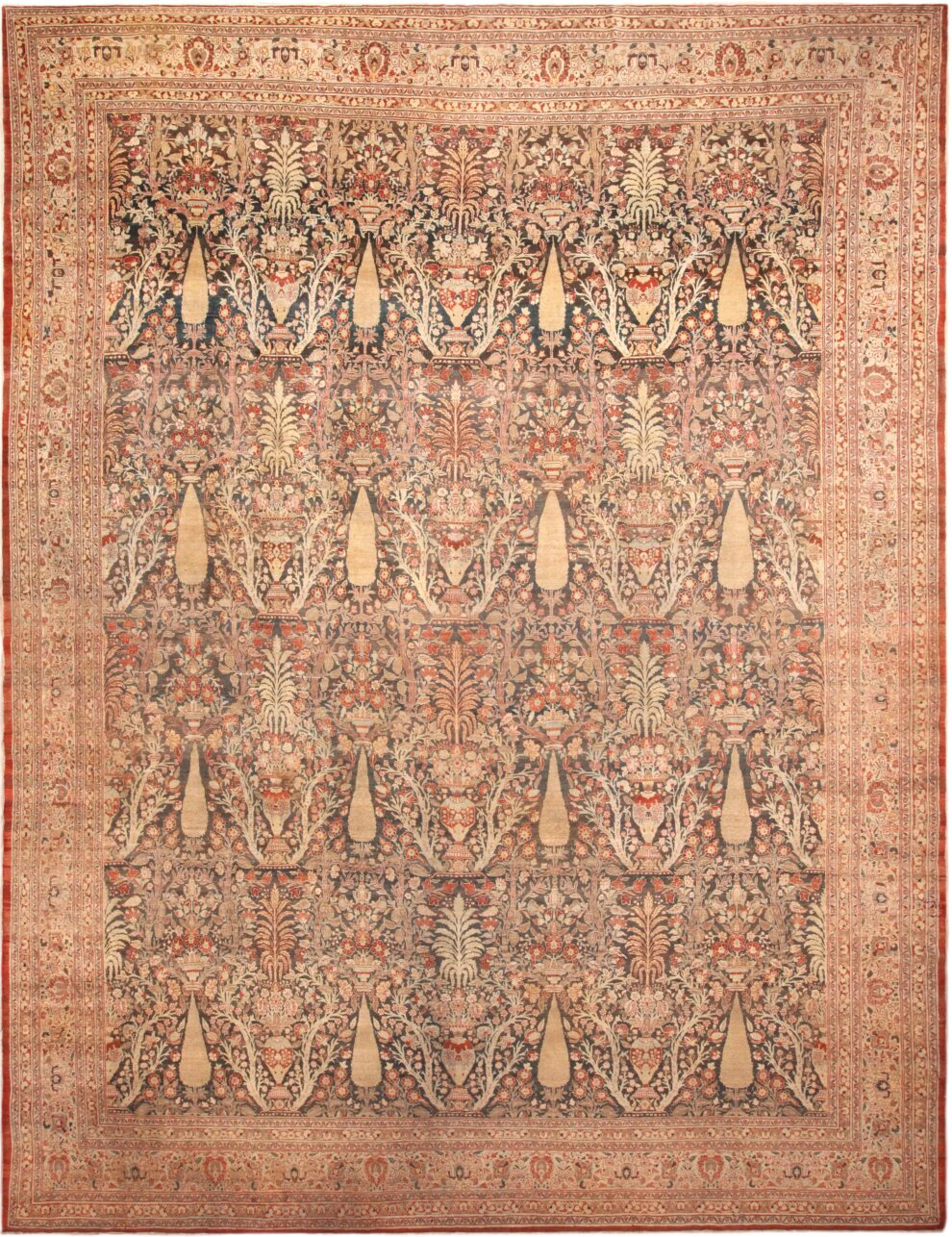 Antique Persian Tabriz Hunting Scene Rug by Nazmiyal Rugs