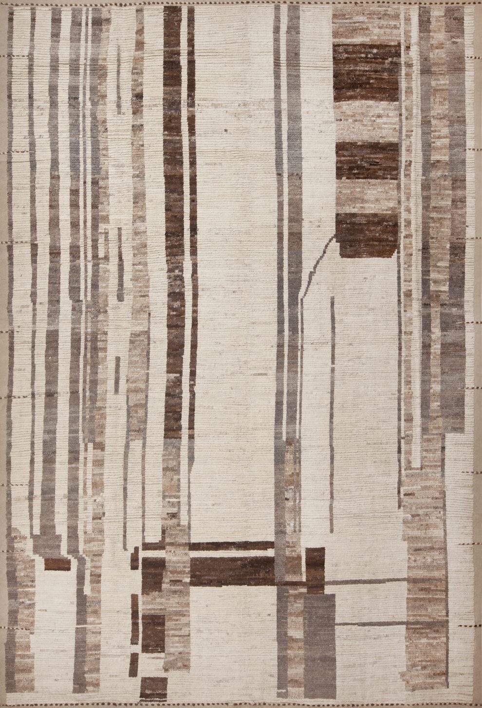 Contemporary Warm Modern Neutral Tribal Large Area Rug 11680