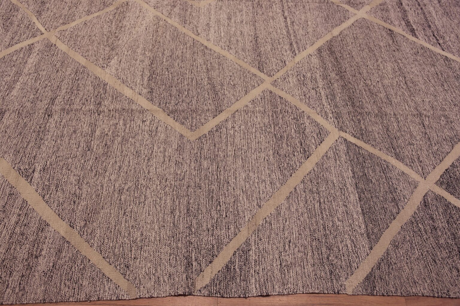 Grey Geometric Large Modern Flatweave Kilim Rug 11839