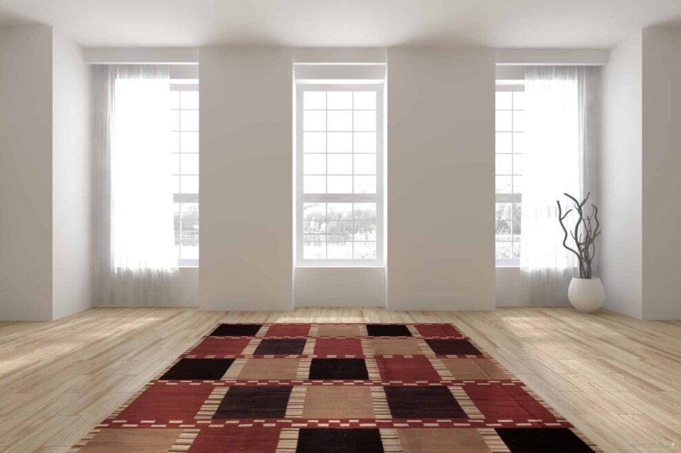 Rustic Modern Flatwoven MCM Swedish Kilim Rug 11657 Nazmiyal Rugs