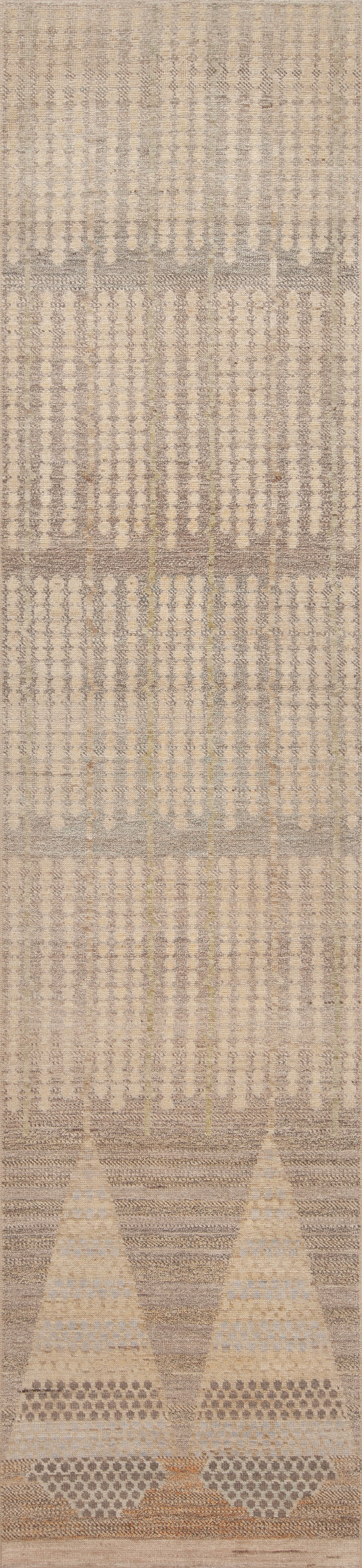 Neutral Tribal Geometric Modern Hallway Runner 11064 Nazmiyal