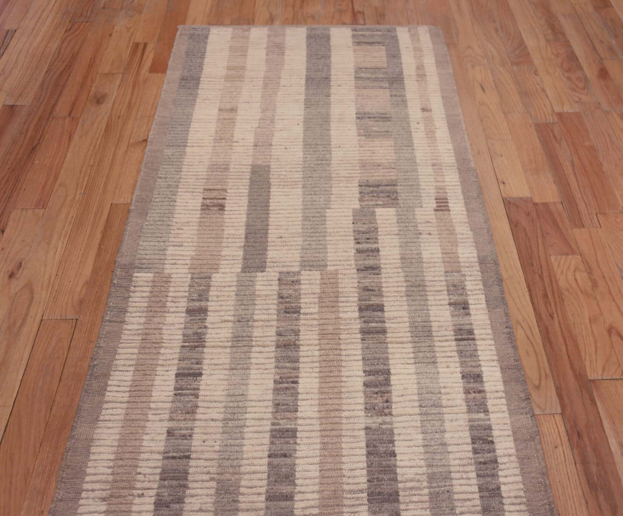 Neutral Tribal Geometric Modern Hallway Runner 11147 Nazmiyal