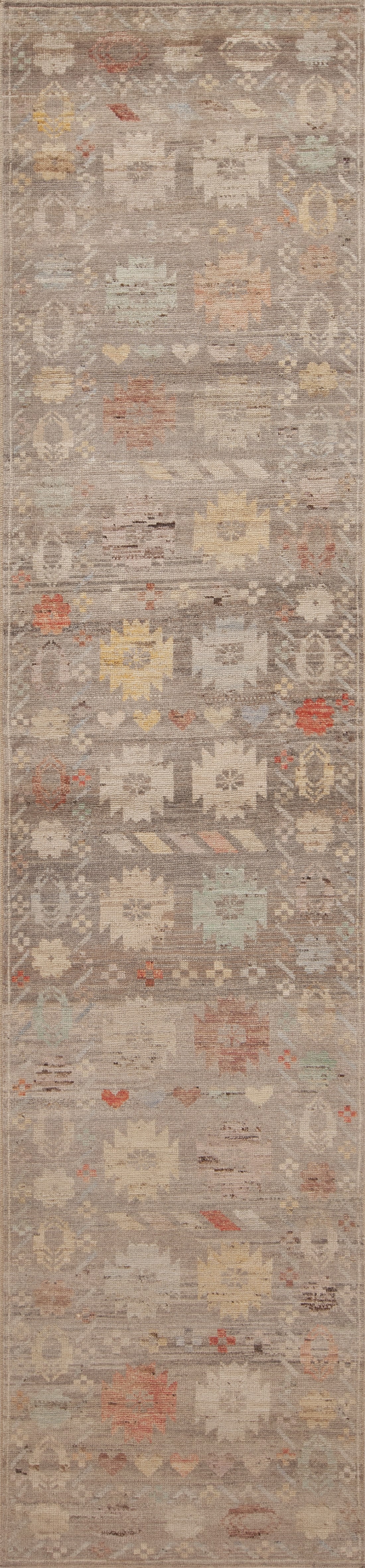 Tribal Geometric Modern Hallway Runner Rug 11062 Nazmiyal
