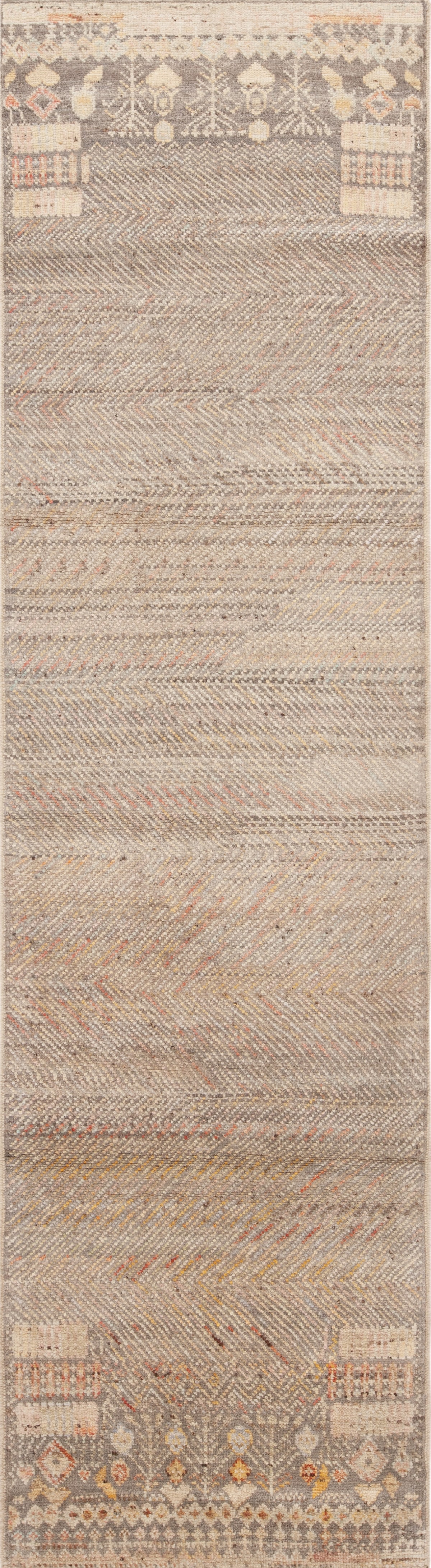 Abstract Tribal Modern Long And Narrow Runner Rug 11021