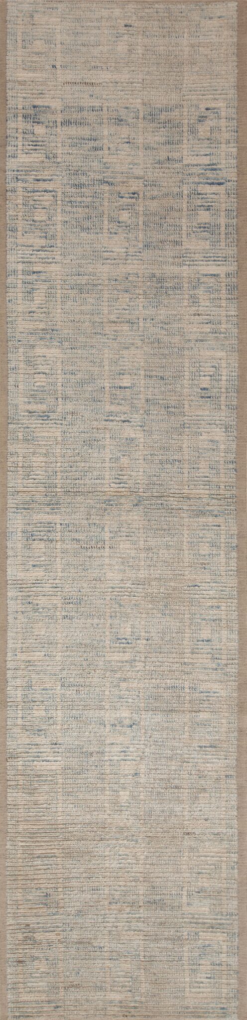 Tribal Geometric Modern Hallway Runner Rug 11062 Nazmiyal