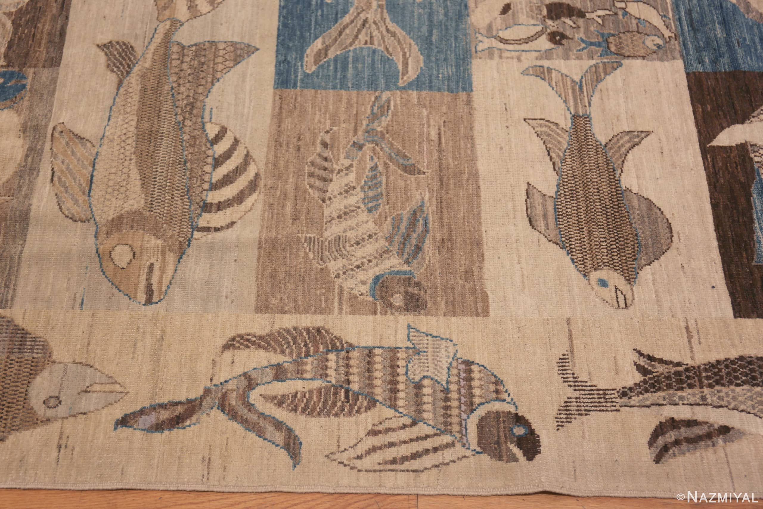 Phenomenal Artistic Aquatic Fish Pattern Modern Area Rug 11364