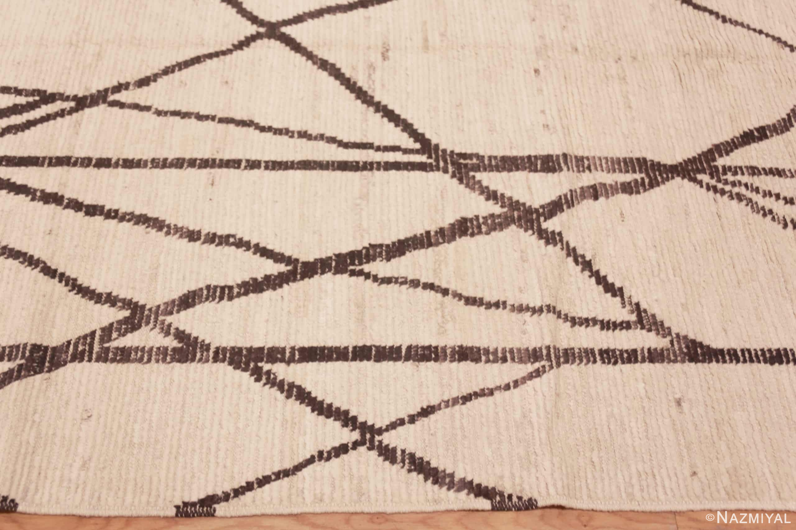 Modern Contemporary Ivory Geometric Area Rug 11486 Nazmiyal