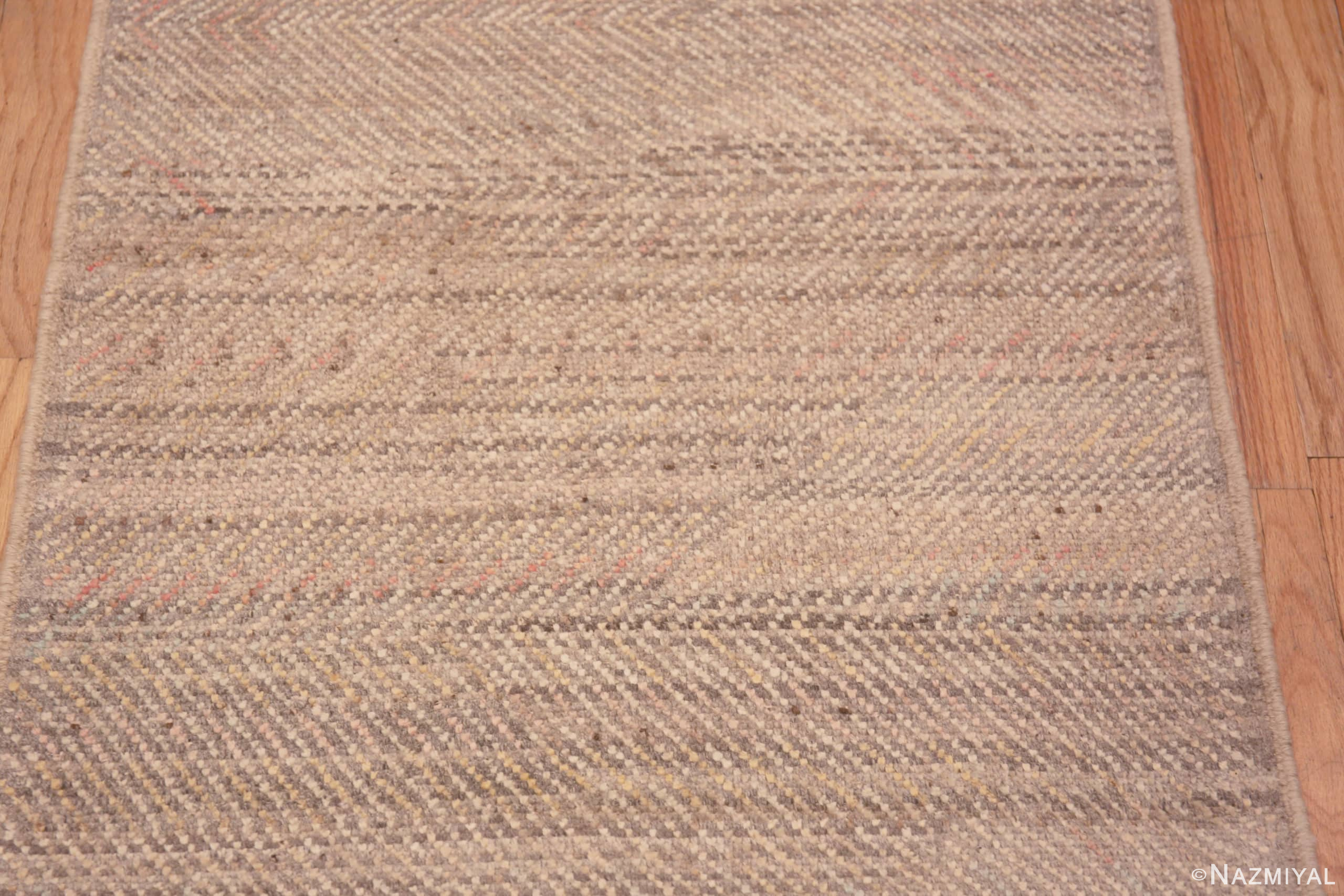 Tribal Neutral Grey Modern Hallway Runner Rug 11016 Nazmiyal